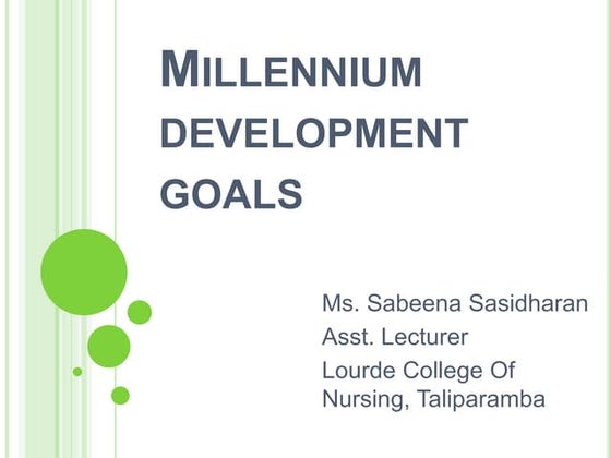 8 Millennium Development Goals (MDG) | PPT