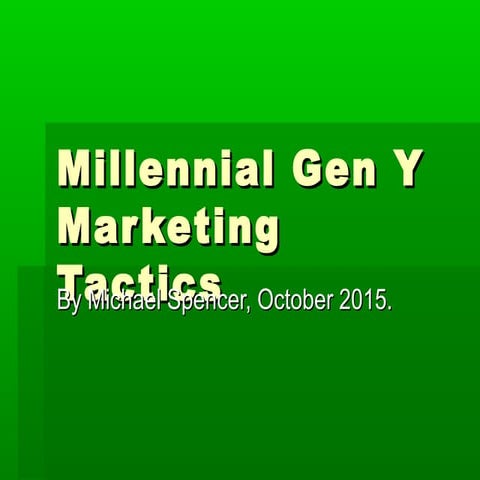 Millennial & Gen Y Digital Marketing Tactics | PPT | Advertising ...