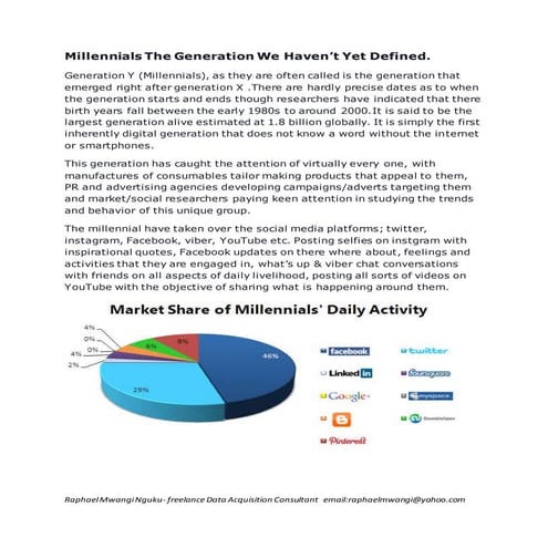 Millennials the generation To Watch Out For | DOCX | Internet | Computing