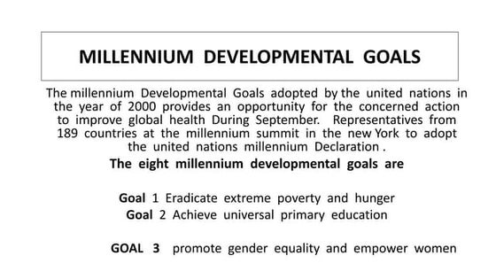 Millennium Development Goals | PPT