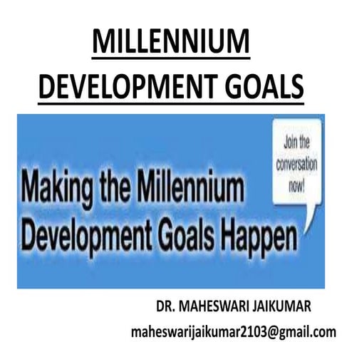 MILLENNIUM DEVELOPMENT GOALS -INDIA | PPTX