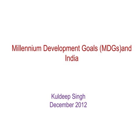 8 Millennium Development Goals (MDG) | PPTX