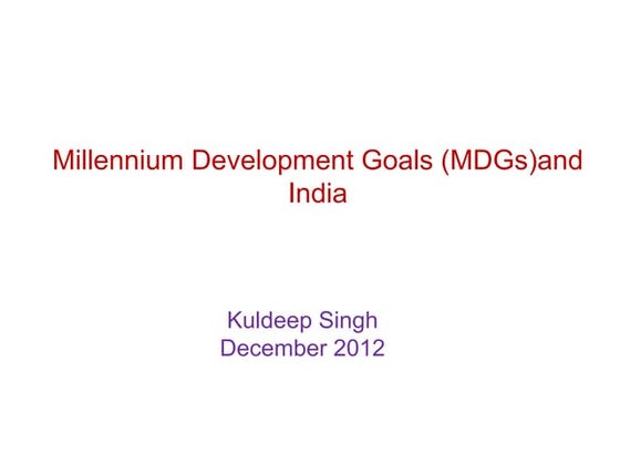 8 Millennium Development Goals (MDG) | PPT