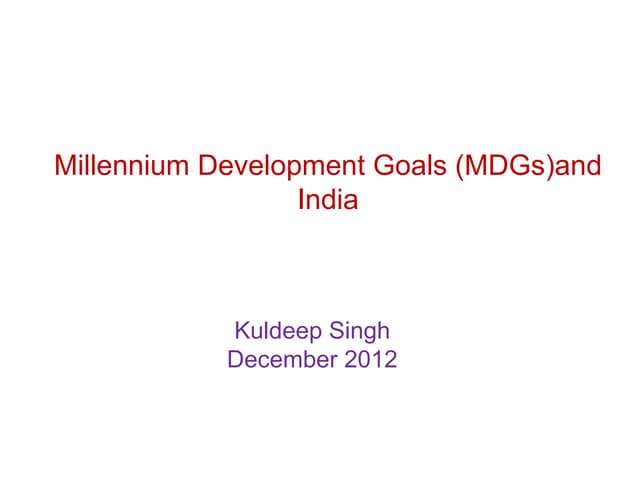 8 Millennium Development Goals (MDG) | PPTX