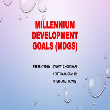 Millennium Development Goals Mdgs Pptx