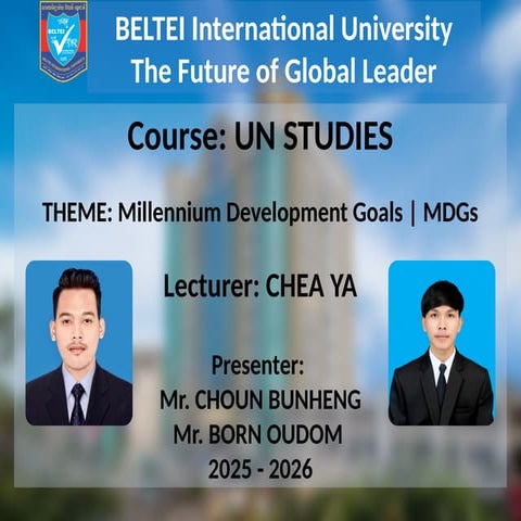 Millennium Development Goals Mdgs Pptx Sdf Pptx