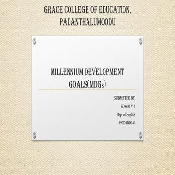 Millennium development goals(MDGs).pptx 1 | PPTX