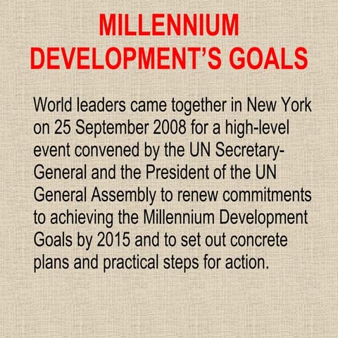 Millennium Devolopment Goals | PPT