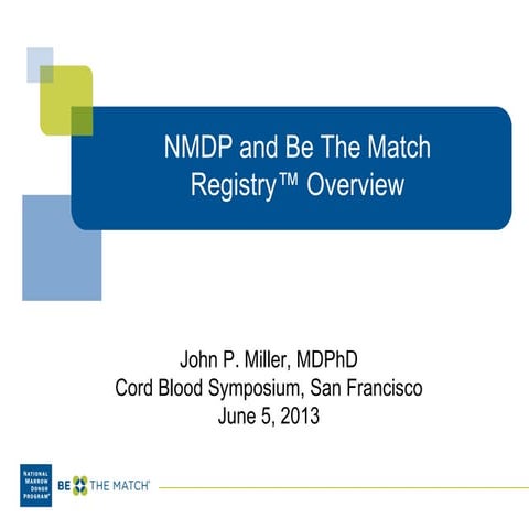 NMDP and Be the Match Registry Overview | PDF