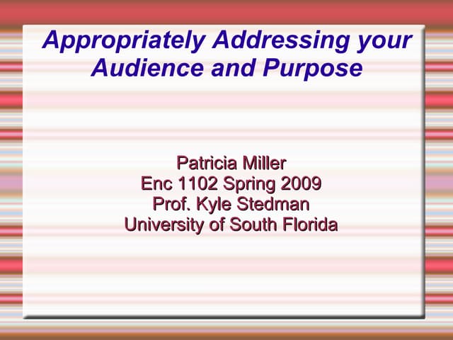 Addressing Your Audience | ODP Addressing Your Audience | ODP
