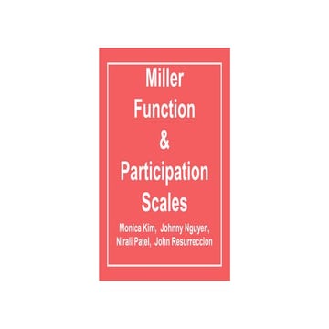 Miller Function and Participation Scales | PPTX