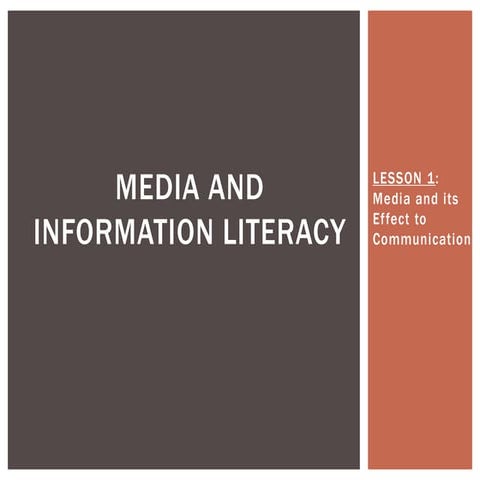 media and information literacy lesson day 1 | PPT