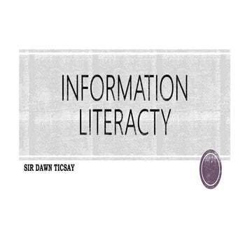 Information Literacy | PPT