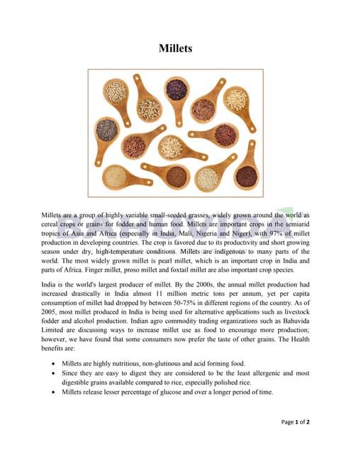 millets-1.pptx | Nutrition | Healthy Living
