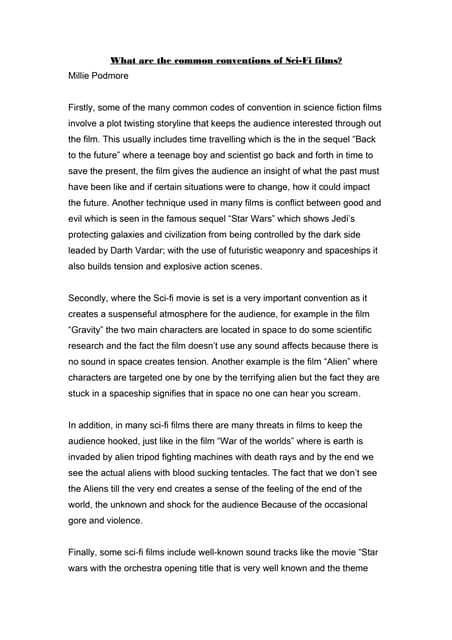 Typical conventions of scifi | PPT