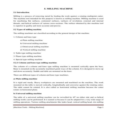 milling machine different operation in millling operation and different ...