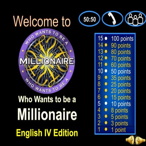 Verb Tenses (Powerpoint Game - Who Wants To Be A Millionaire) | PPTX