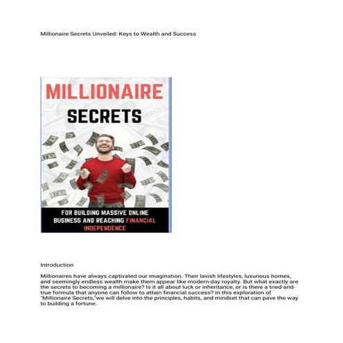 Millionaire Secret pdf | PDF