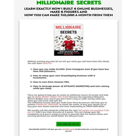 MILLIONAIRE SECRETS | PDF