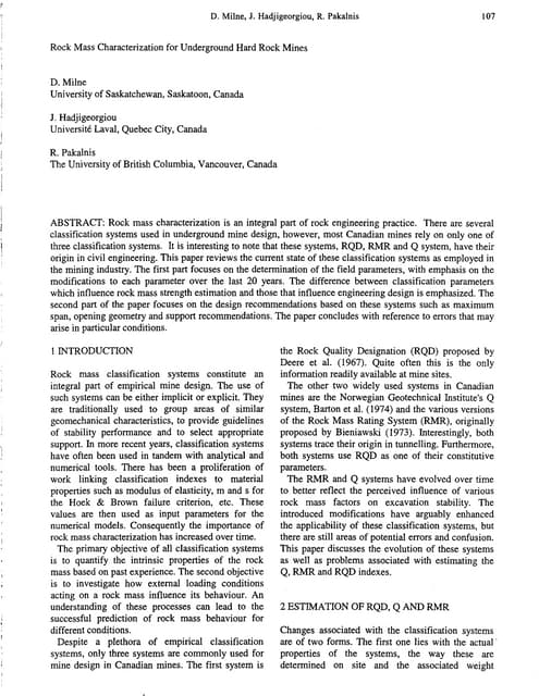 Rock quality determination, rock structure rating | PPT | Geology | Science