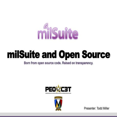 milSuite and Open Source | PPTX