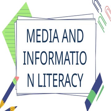 Media and information literacy. Media literacy | PPTX