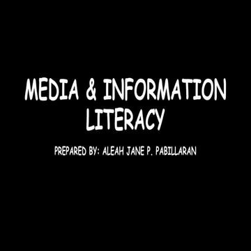 Media and Information Literacy Senior High School Grade 11/12 | PPT