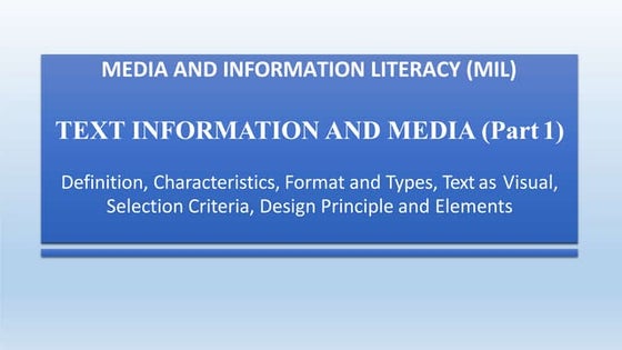 Text media and information | PPTX | Desktop Publishing | Computer ...
