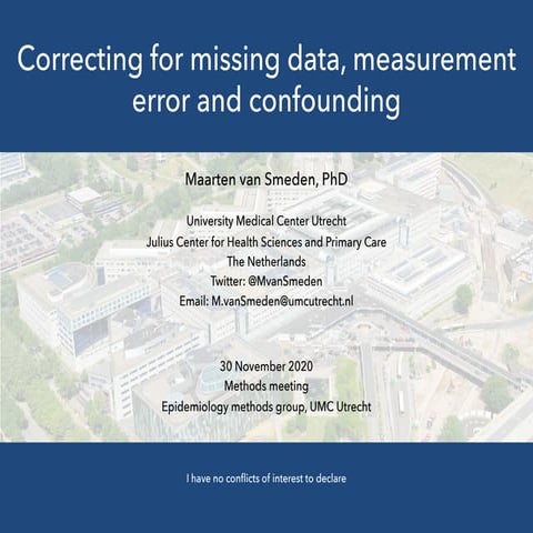 Correcting For Missing Data Measurement Error And Confounding Ppt