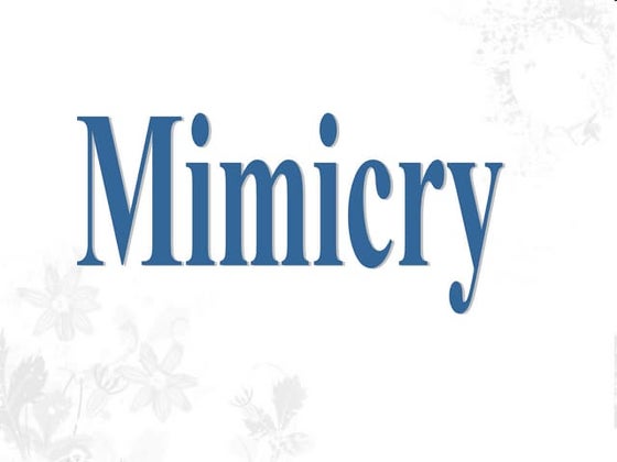 Mimicry (Evolutionary Biology) | PPTX | Reptiles | Pets