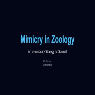 Mimicry in animal world and survival strategy | PPTX