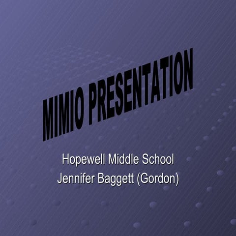 Mimio Presentation | PPT