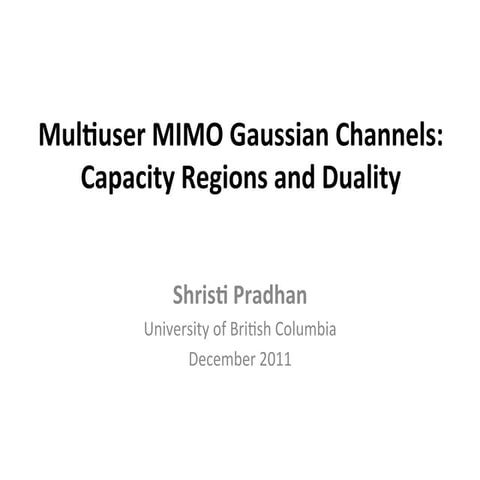 MIMO Capacity and Duality Between MAC and BC | PDF