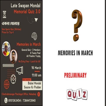 Memories in March Quiz Prelims Answer.pptx