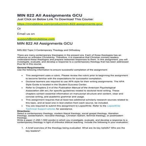 Min 822 all assignments gcu | PDF