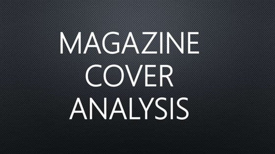 Magazine Cover Analysis | PPT