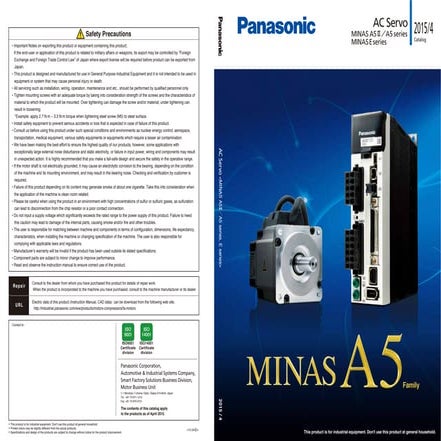 minas A5 Panasonic industrias Word Servo módulos | PDF