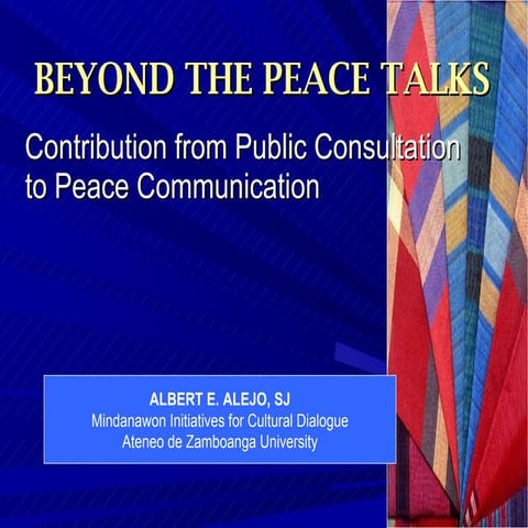 Mindanao. peace communication | PPT