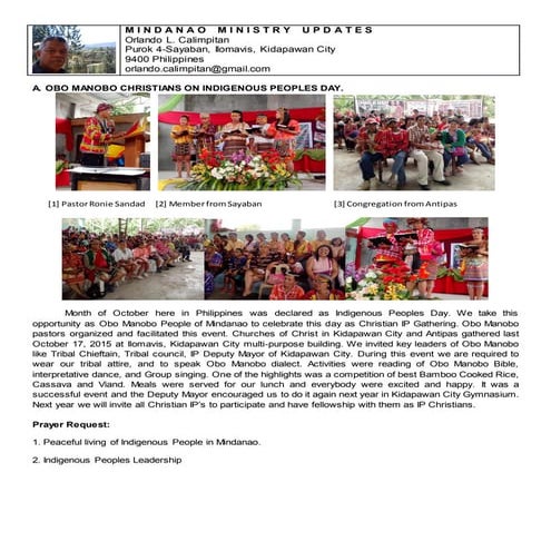 CHRISTIAN INDIGENOUS PEOPLES DAY | PDF