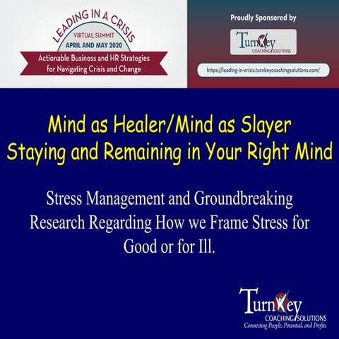Mind as Healer? Mind as Slayer? Staying and Remaining in Your Right ...