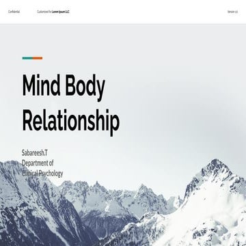 Psychology of Human Mind Body Relationship By Sabareesh | PPT