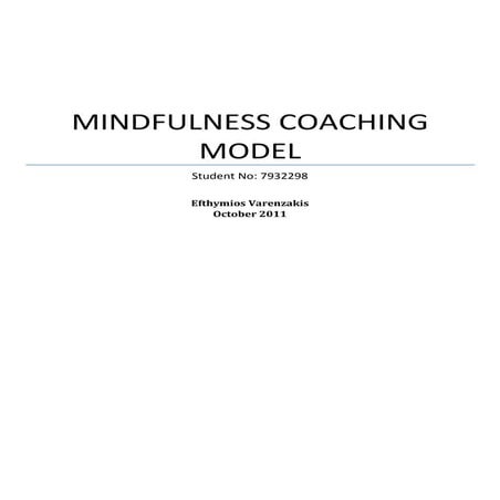 Mindfulness coaching model | PDF