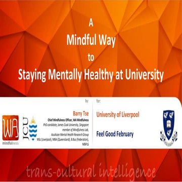 A Mindful Way to Staying Mentally Healthy at University | PPT