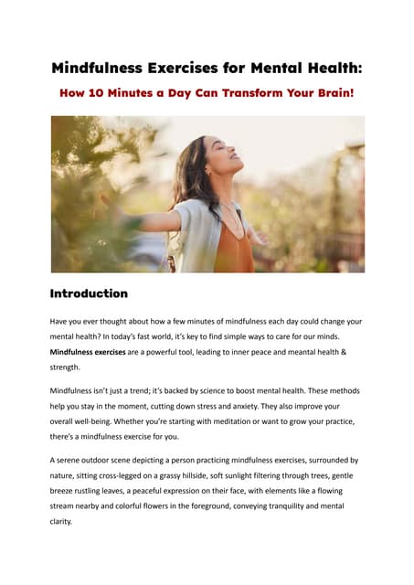 How to Reduce Stress with Mindfulness Techniques ppt.pptx | Mental ...