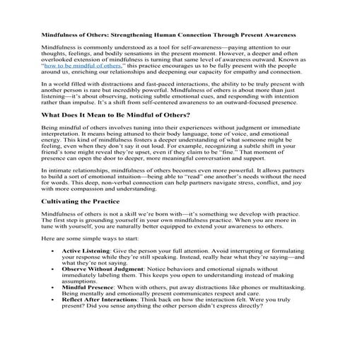 Mindfulness of Others: What You Must Know | DOCX