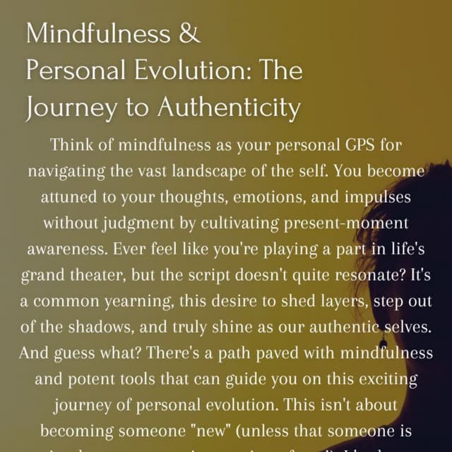 Mindfulness & Personal Evolution: The Journey to Authenticity | PDF