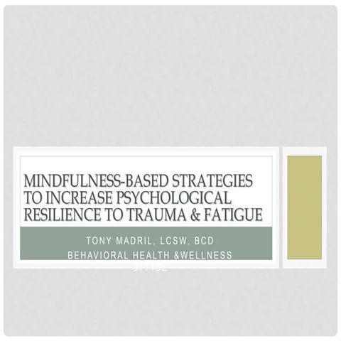 Mindfulness-Based Strategies to Increase Psychological Resilience to ...