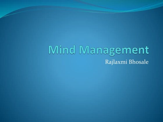 Self management ppt | PPTX