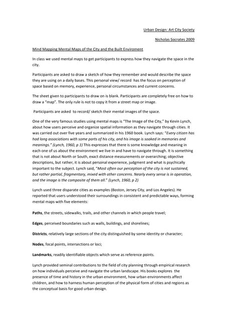 Image of the city, kevin lynch & case study. | PPTX