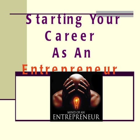 Entrepreneurship As A Career Option | PPT
